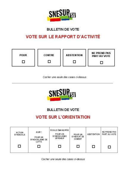 Bulletin de vote | Snesup-fsu
